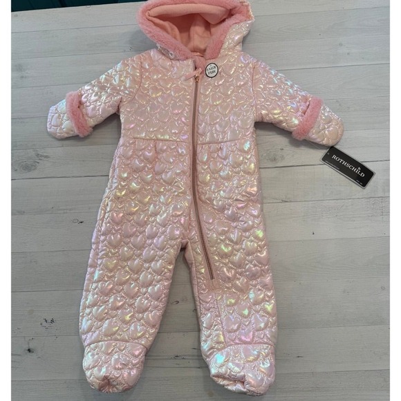 Rothschild | Jackets & Coats | Rothschild Girls Metallic Heart Snowsuit ...